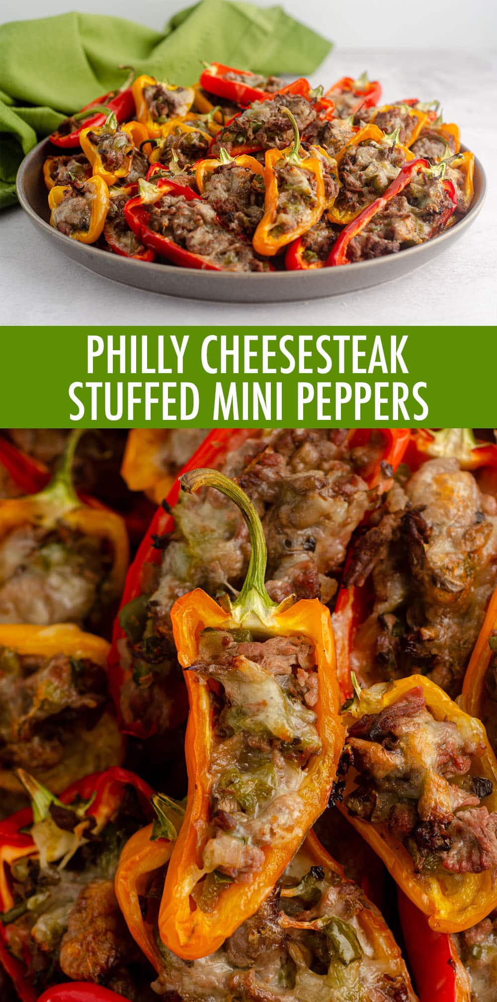 Mini Philly Cheesesteak Stuffed Peppers - Fresh April Flours