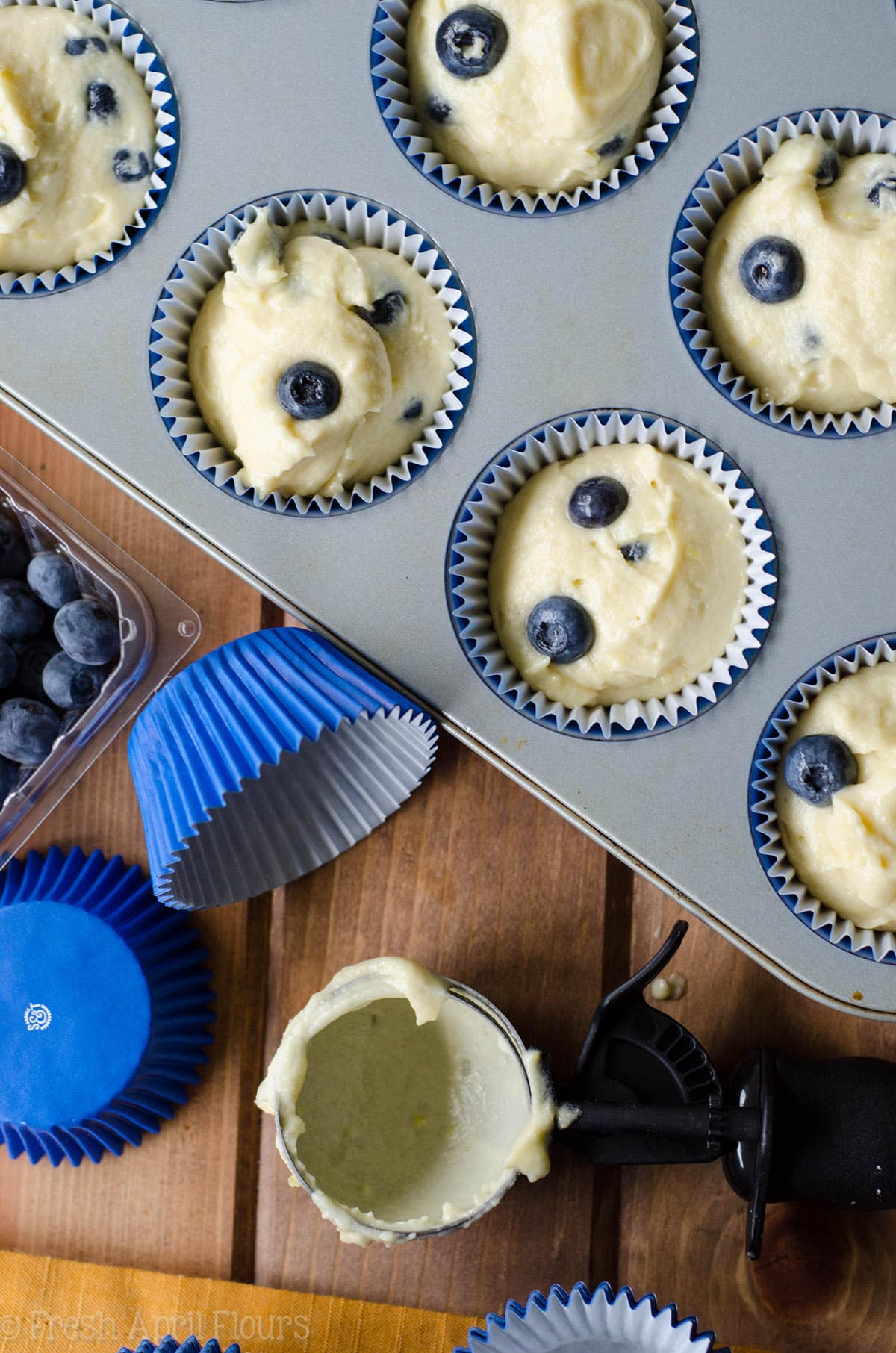 Blueberry Lemon Cupcakes with Lemon Buttercream - Fresh April Flours