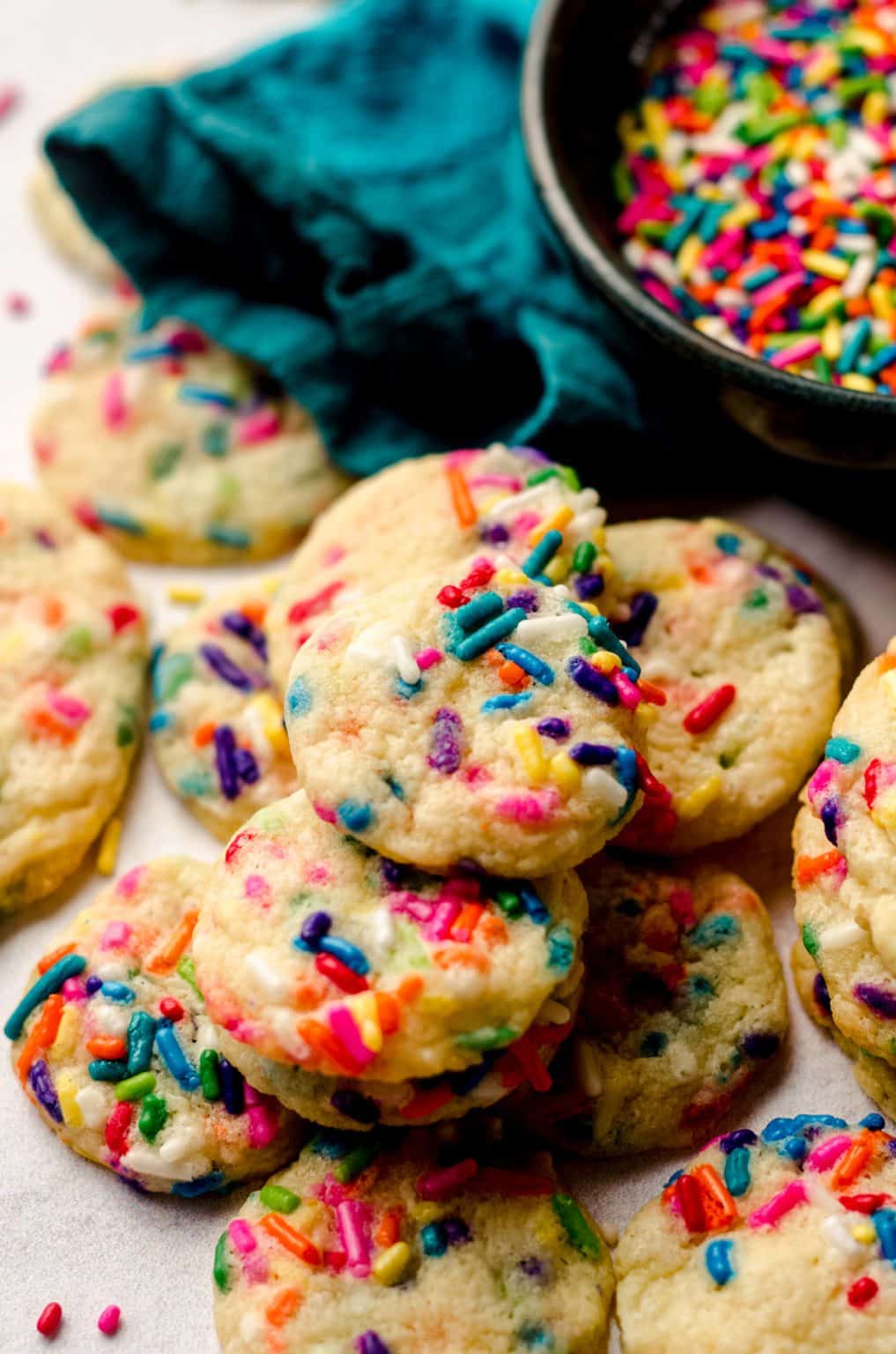 Mini Sugar Cookies with Sprinkles - Fresh April Flours
