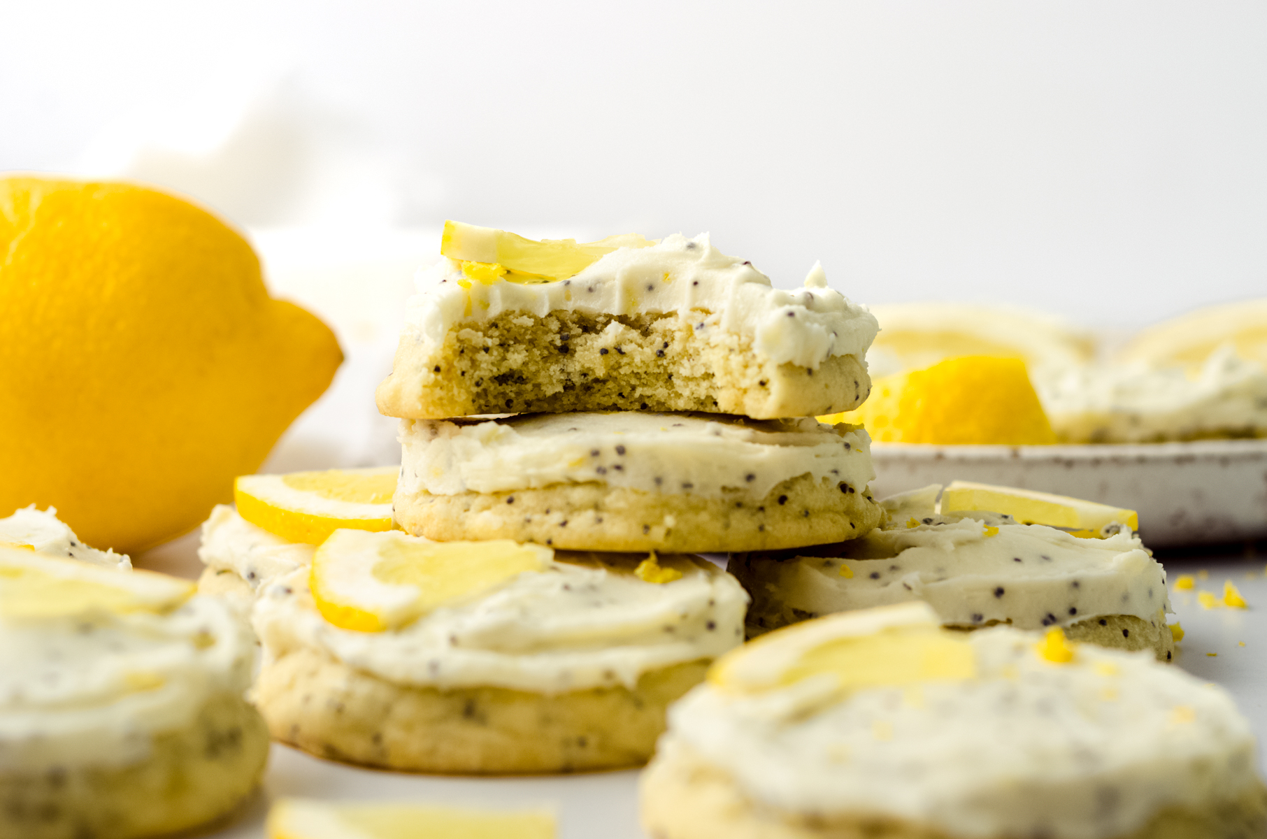 Frosted Lemon Poppy Seed Cookies - Fresh April Flours