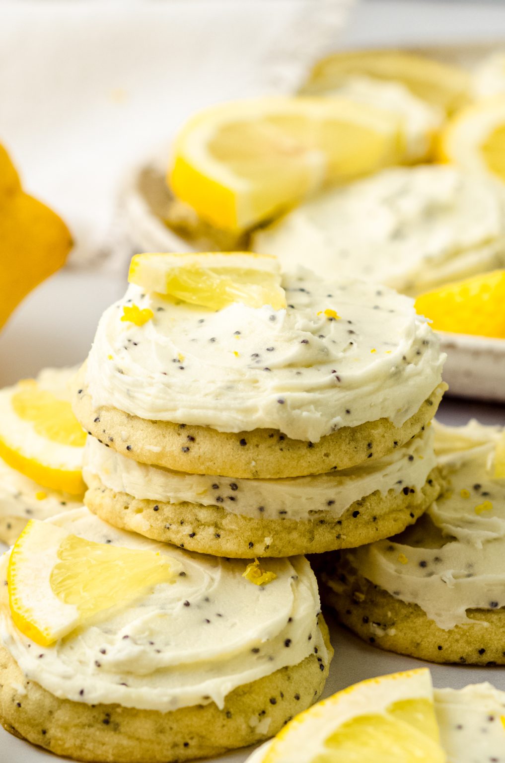 Frosted Lemon Poppy Seed Cookies - Fresh April Flours