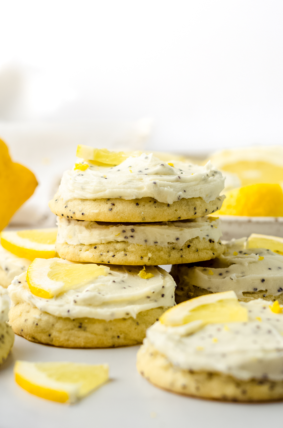 Frosted Lemon Poppy Seed Cookies - Fresh April Flours