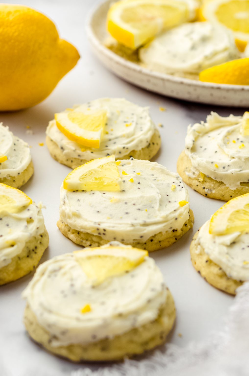 Frosted Lemon Poppy Seed Cookies - Fresh April Flours