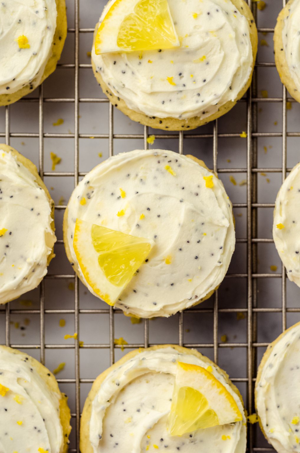Frosted Lemon Poppy Seed Cookies - Fresh April Flours