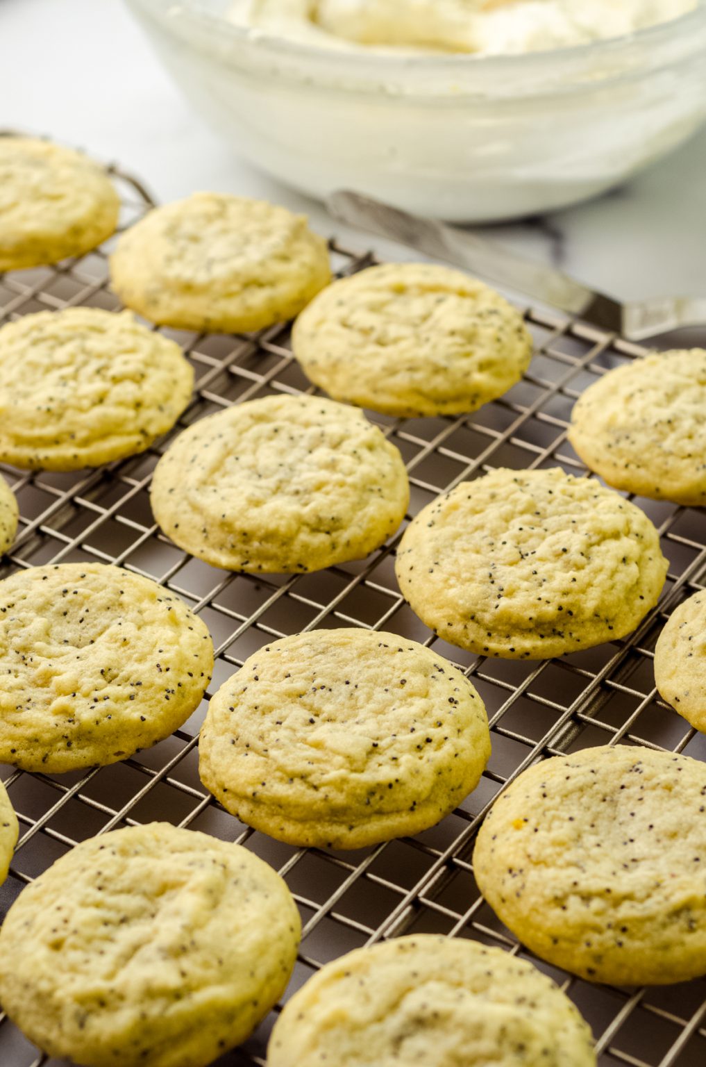 Frosted Lemon Poppy Seed Cookies - Fresh April Flours