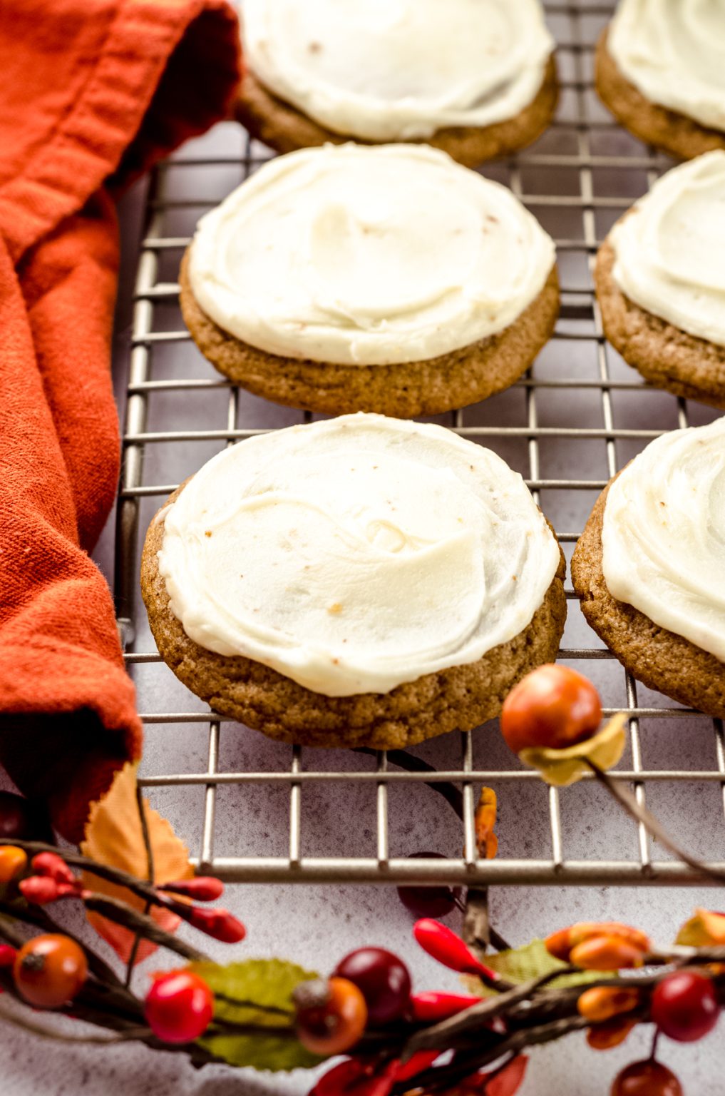 Frosted Soft & Chewy Pumpkin Cookies - Fresh April Flours