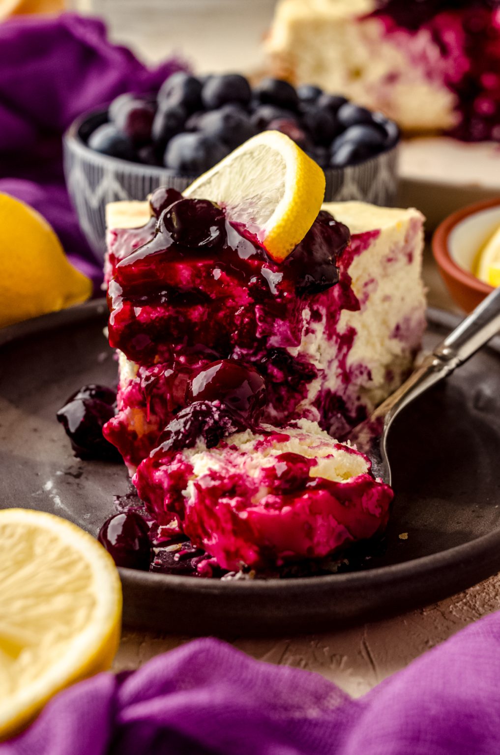 Best Lemon Blueberry Cheesecake - Fresh April Flours