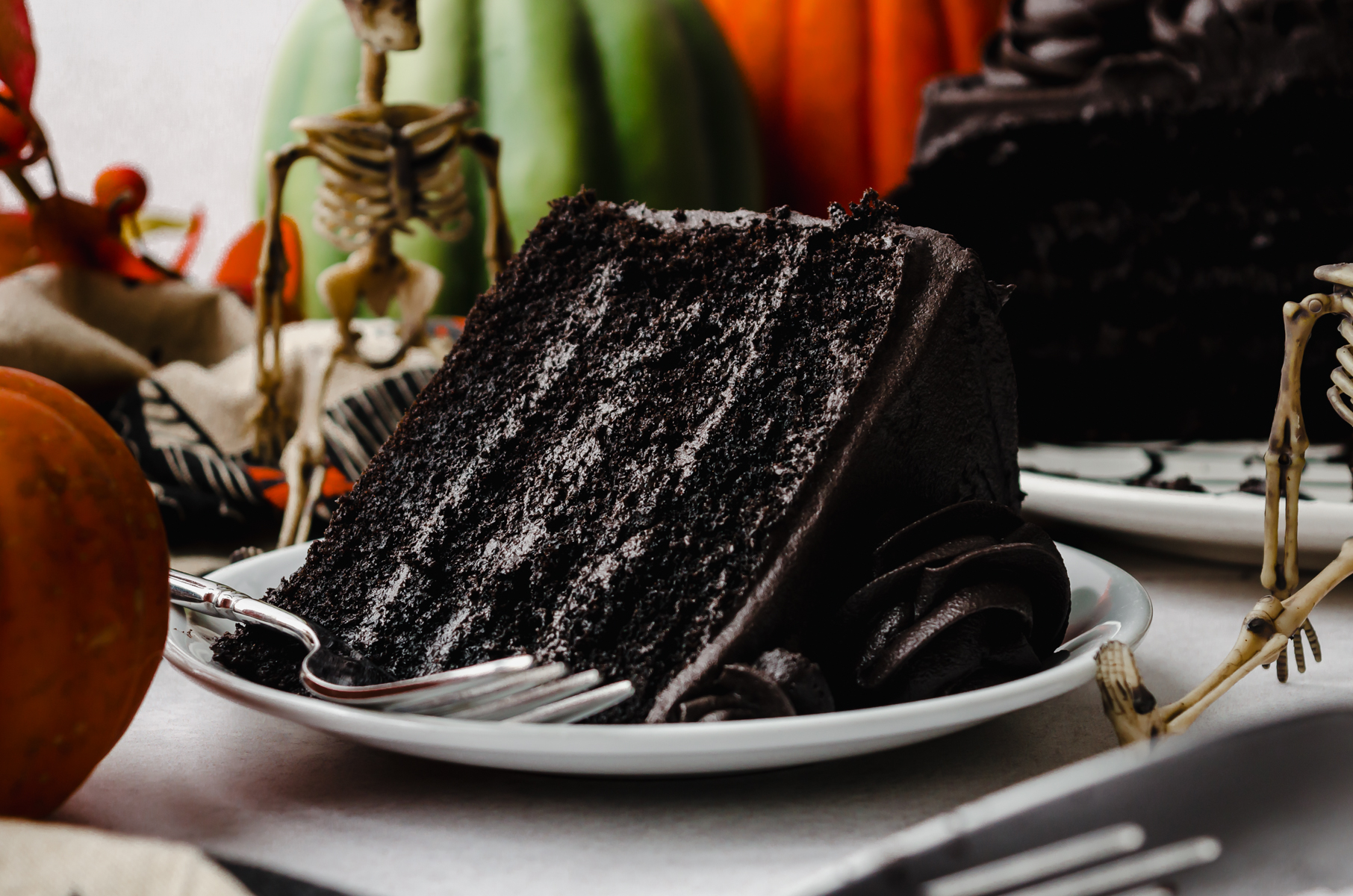 Chocolate Halloween Cake (With Black Cocoa Powder) - Fresh April Flours